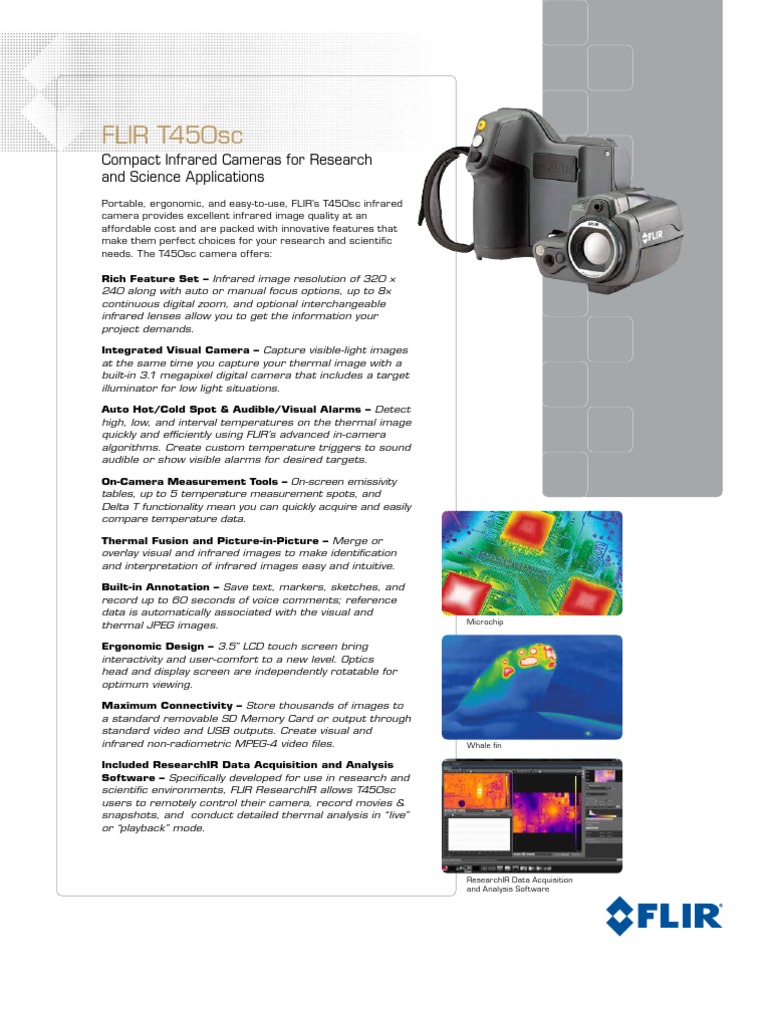 FLIR T450sc Datasheet | PDF | Infrared | Thermography