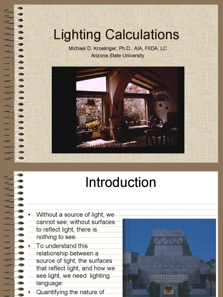 Calculations Presentation | PDF | Lighting | Light
