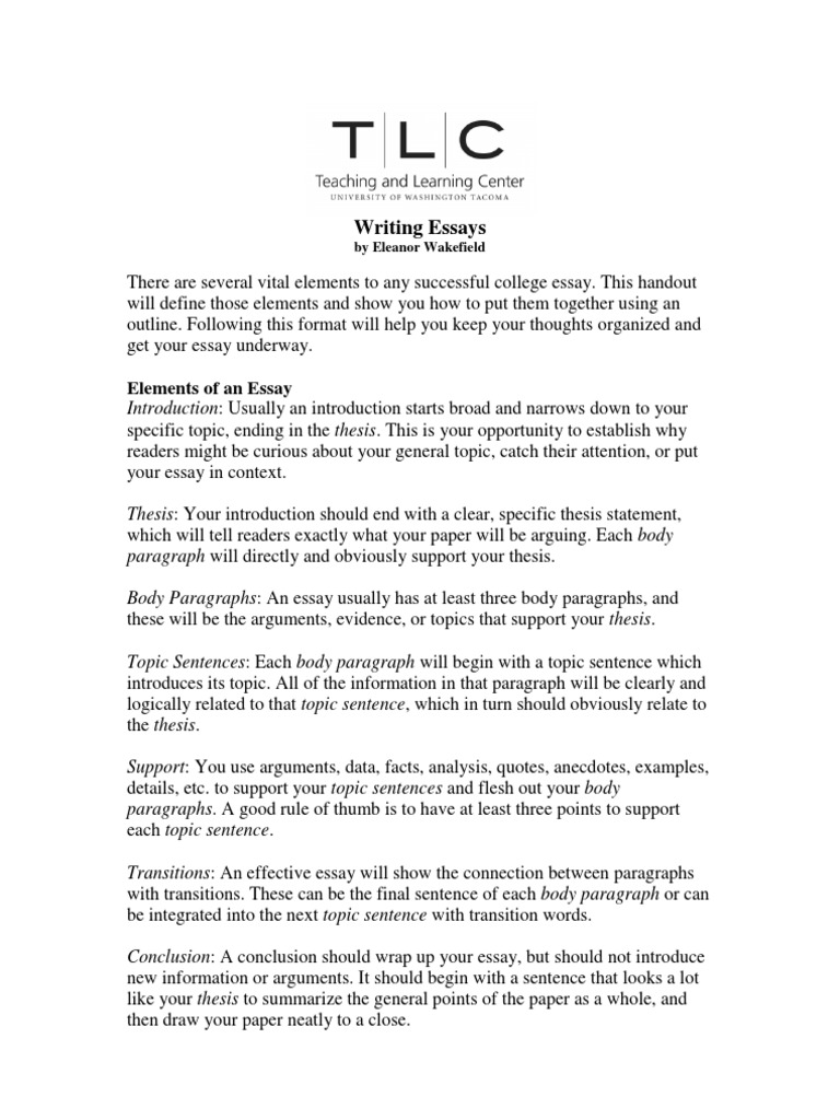 Essay Outline Worksheet | PDF | Essays | Paragraph