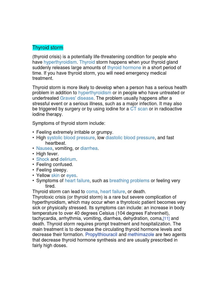 Thyroid Storm | PDF | Hyperthyroidism | Stroke