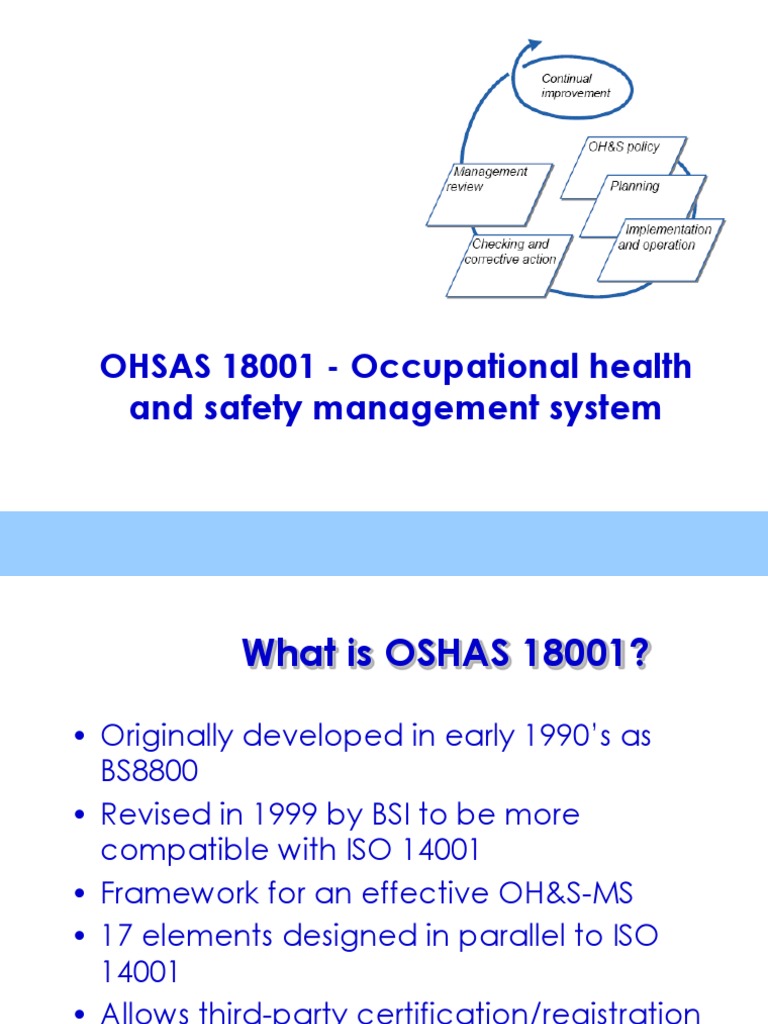 OHSAS 18001 - Occupational Health and Safety Management System | PDF