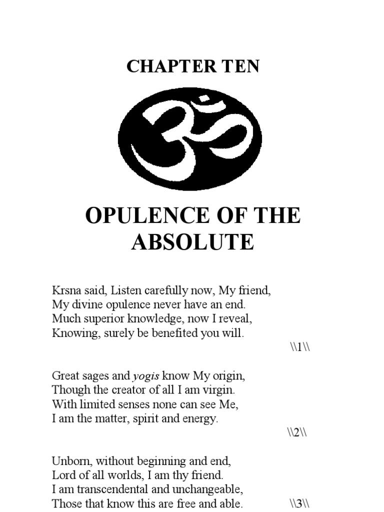 Opulence of The Absolute: Chapter Ten | PDF | Krishna | Hinduism