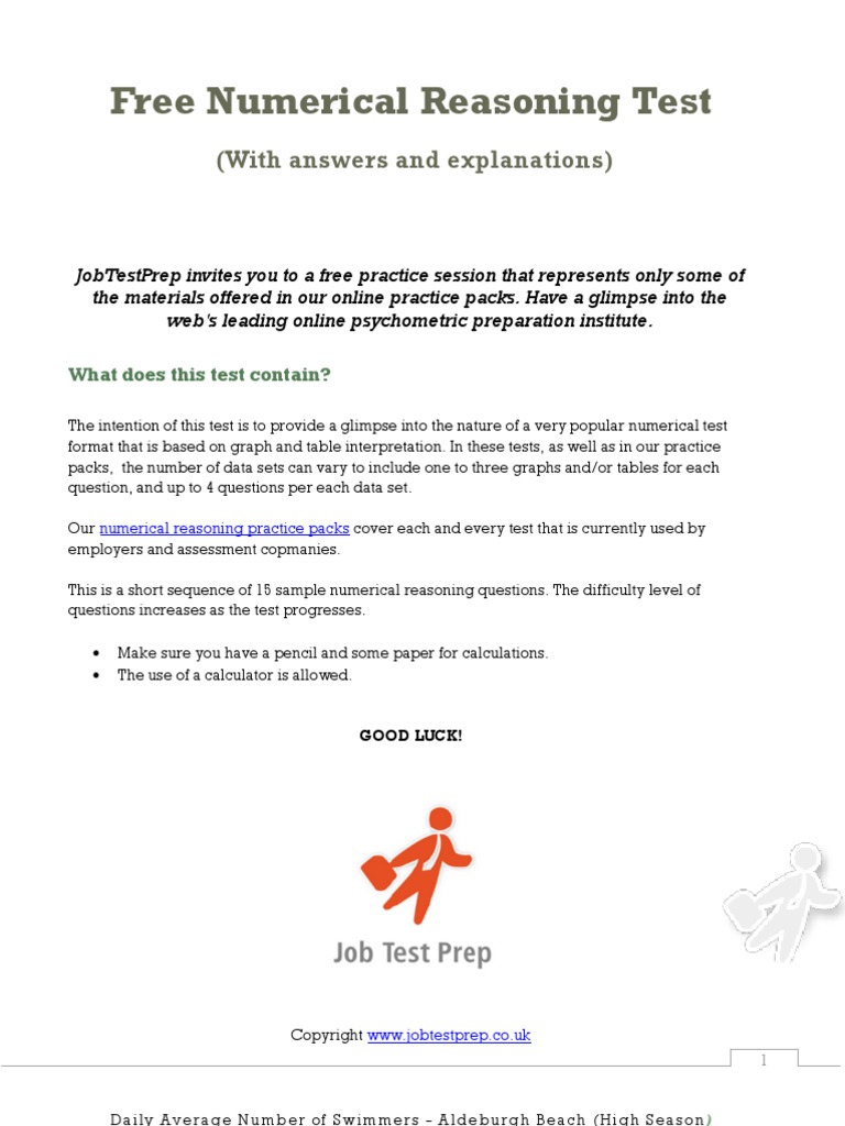 Free Numerical Reasoning Test Questions Answers | PDF | Japanese Yen | Euro