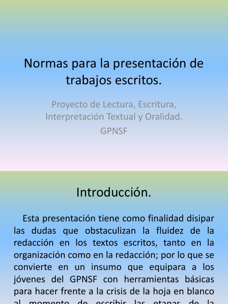 Normas para La Presentación de Trabajos Escritos 2.0 B | PDF | Soporte | Coma