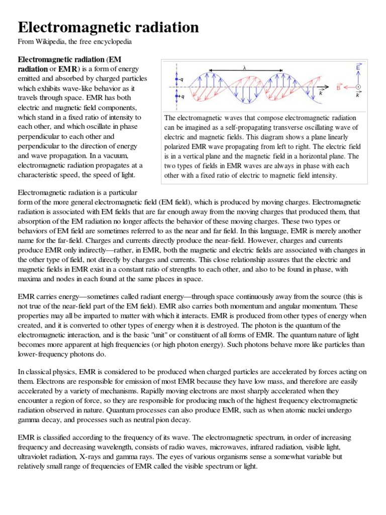 Electromagnetic Radiation: Electromagnetic Radiation (EM Radiation or ...