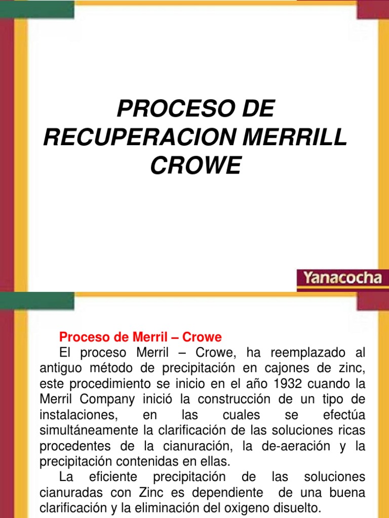 Proceso de Recuperacion Merril Crowe | PDF | Redox | Corrosión