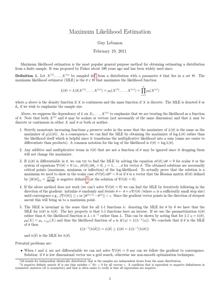 Maximum Likelihood Estimation Explained | PDF | Statistical Theory | Teaching Mathematics