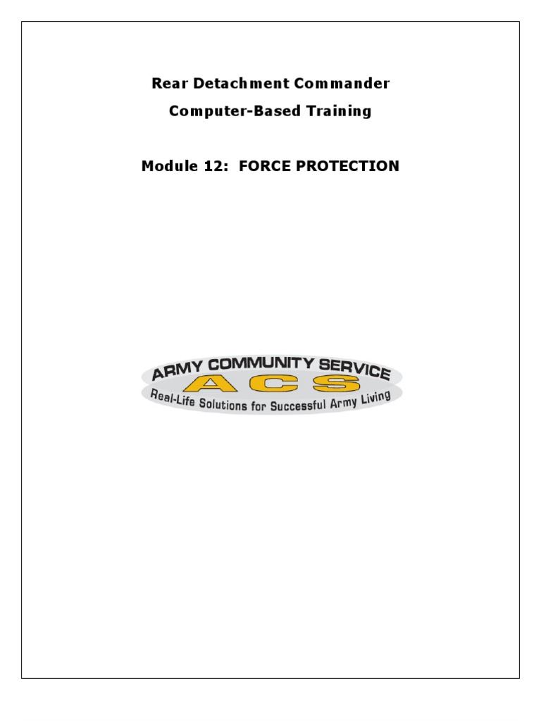 Rear Detachment Commander Computer-Based Training | PDF | Counter ...