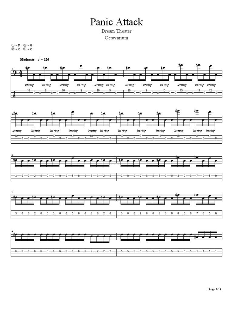 Panic Attack - 4 String Bass Only | PDF | Leisure