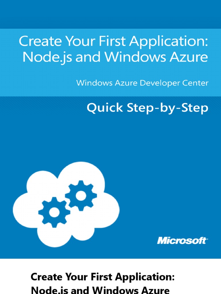 Create Your First Application - Node - Js and Windows Azure | PDF ... Create Your First Application - Node - Js and Windows Azure | PDF ...