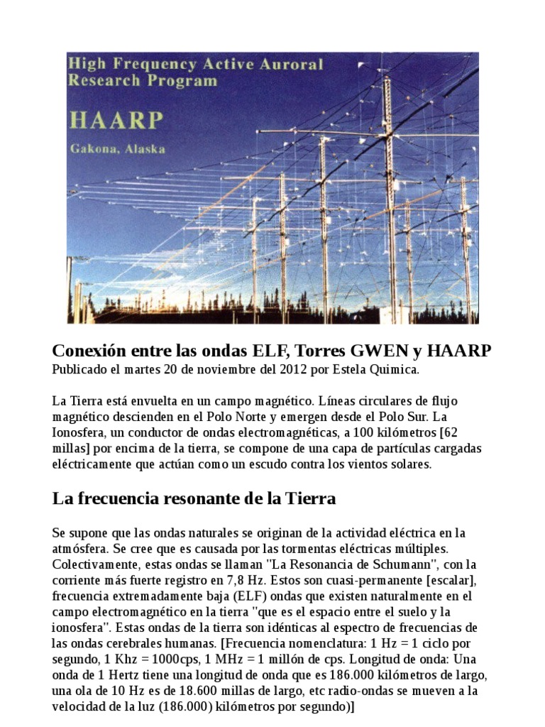 Conexión Entre Las Ondas ELF, Torres GWEN y HAARP | PDF | Tierra | Cerebro
