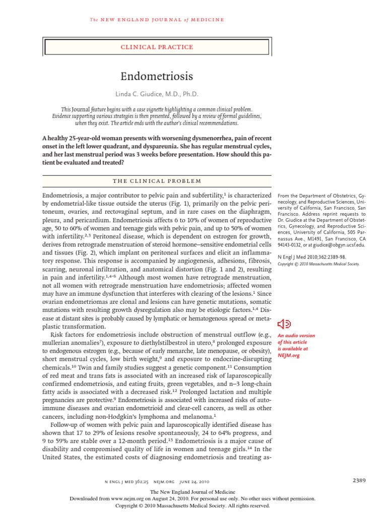 Infert F - Endometriosis PDF | PDF | Ovarian Cancer | Combined Oral ...