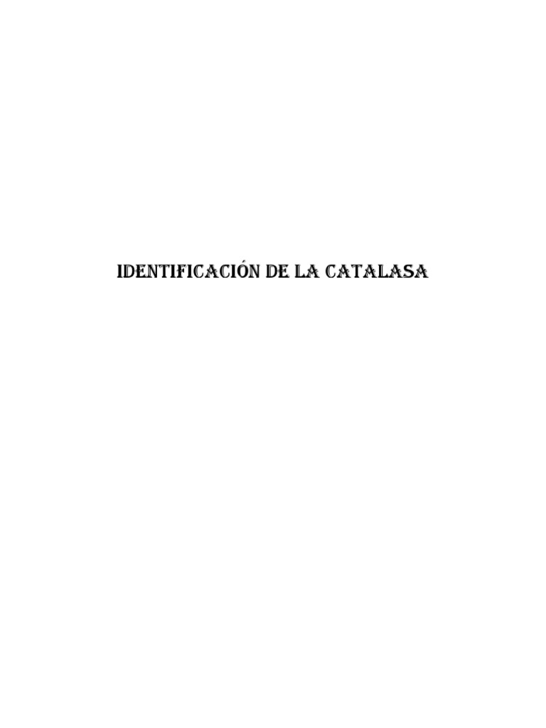 Identificacion de La Catalasa | PDF | Catalasa | Enzima