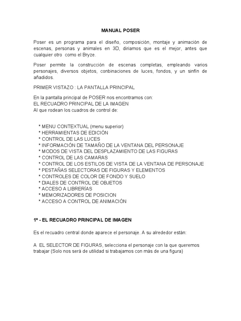 Tutorial Poser 6 | PDF | Animación | Ligero