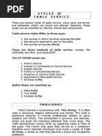 Different Types of Table Service | PDF | Tableware | Foodservice