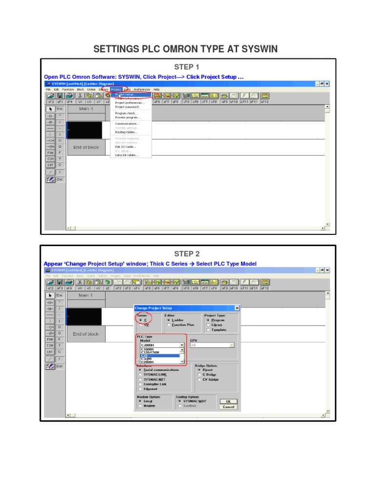 Settings PLC Omron Type at SYSWIN PDF | PDF | Computing | Microsoft Windows