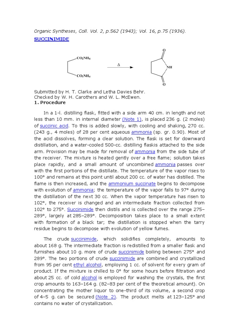Solubility of Succinimide in Water | PDF | Distillation | Distilled ...