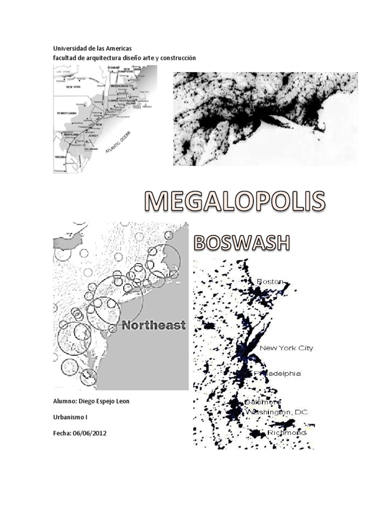 Megalópolis BosWash: Análisis y Definición | PDF | Área urbana | Ciudad