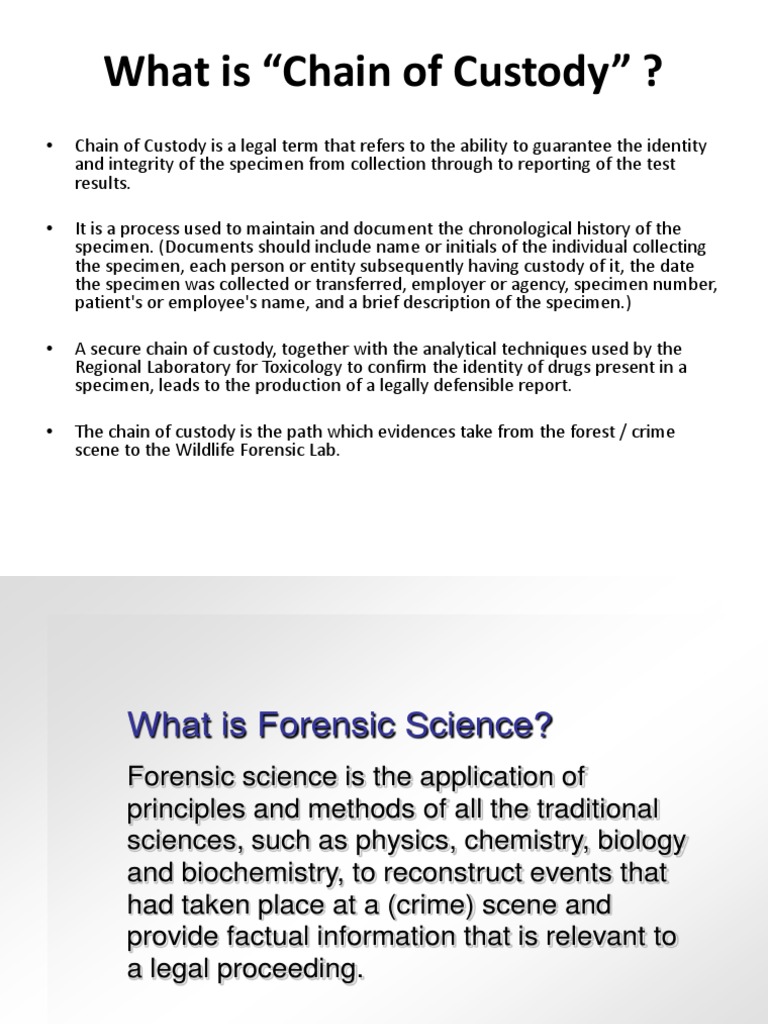 What Is "Chain of Custody" ? | PDF | Forensic Science | Dna Profiling