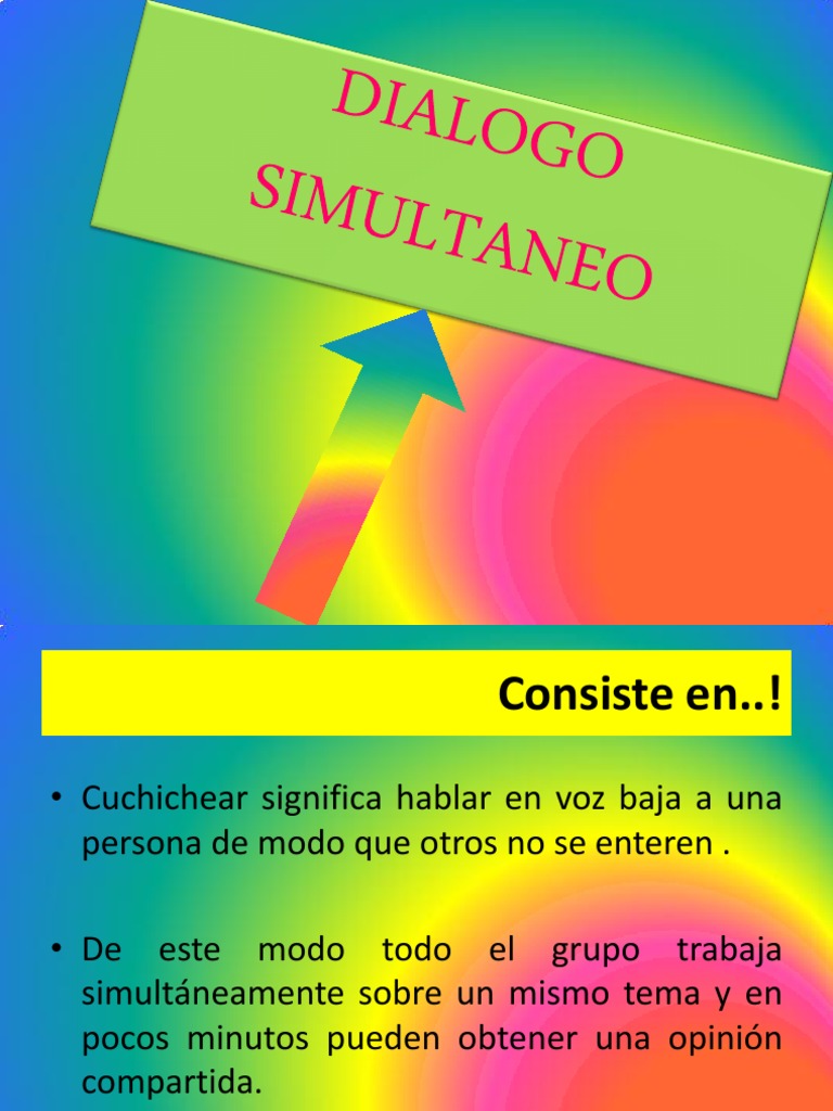 Diálogo Simultáneo: Técnica y Aplicaciones | PDF