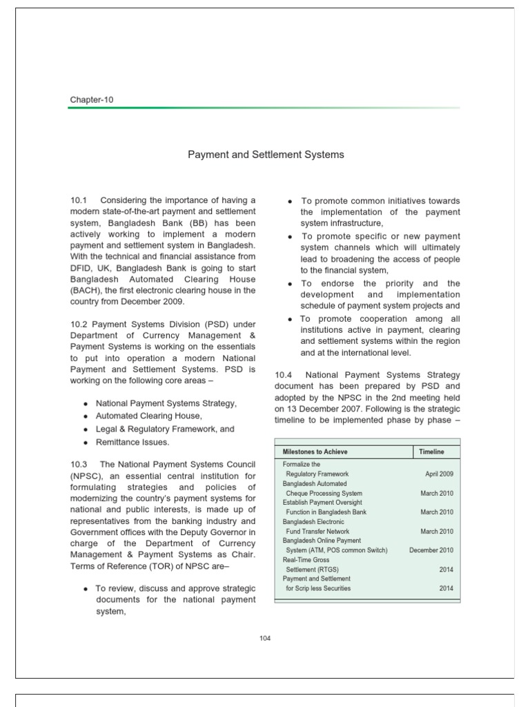 Bangladesh Automated Clearing House Payment and Settlement Systems ...