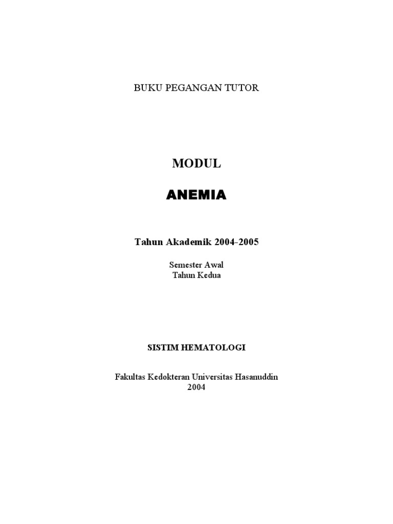 Modul Tutor Hematologi | PDF