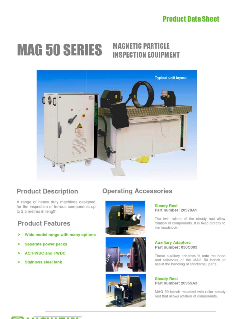 MAG 50 Series Magnetic Particle Inspection Equipment Product Data Sheet ...
