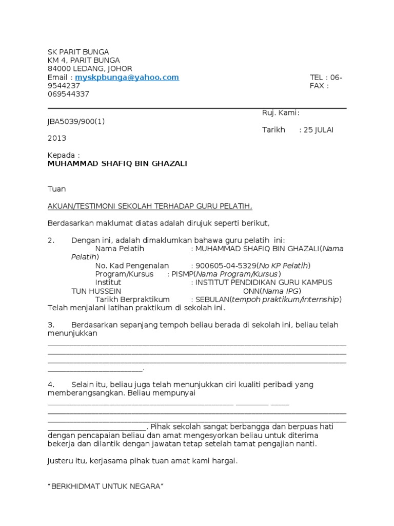 Contoh Testimoni | PDF