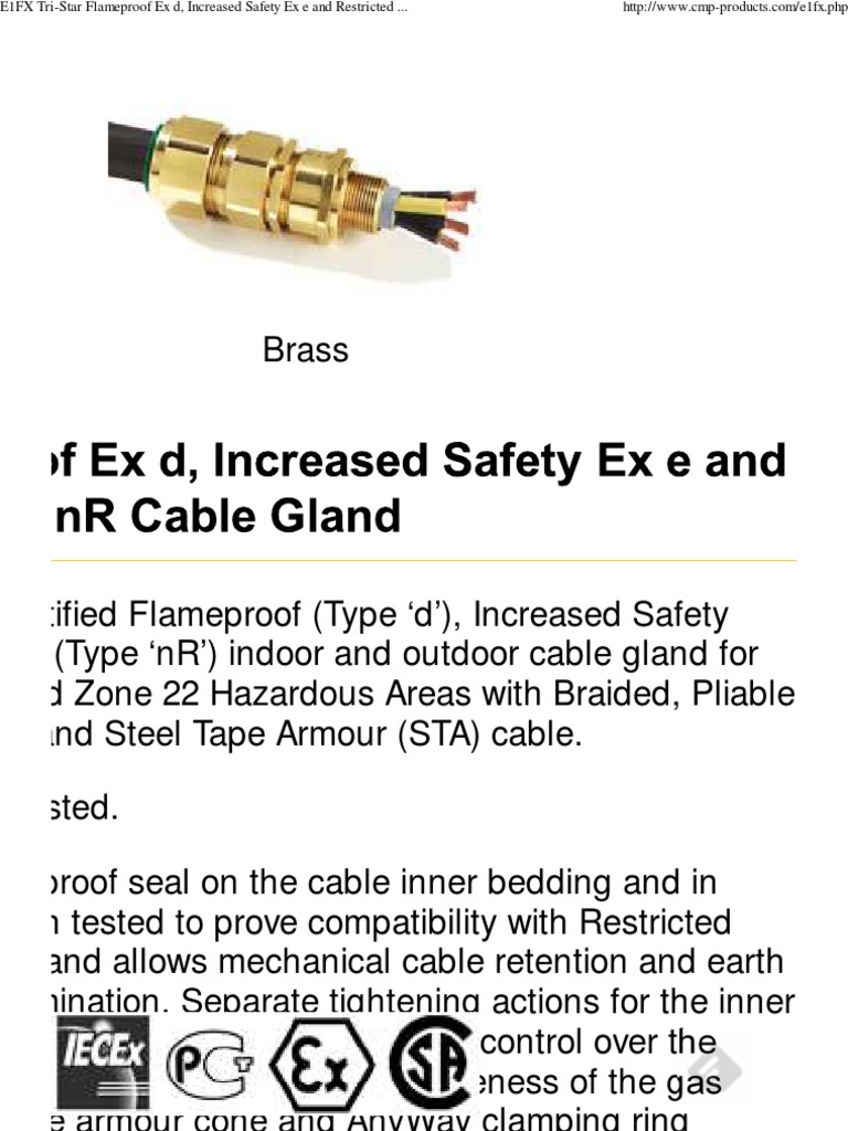 E1FX Tri-Star Flameproof Ex d, Increased Safety Ex e and Restricted ...