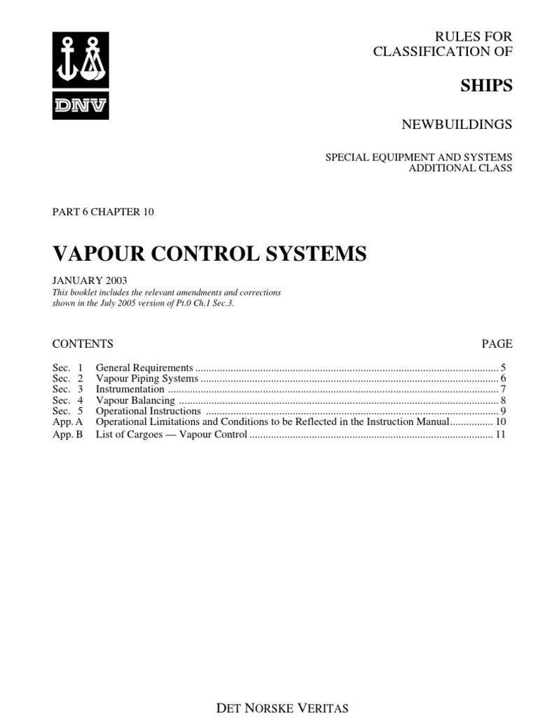 Vapour Control Systems: Ships | PDF | Oil Tanker | Chemical Compounds