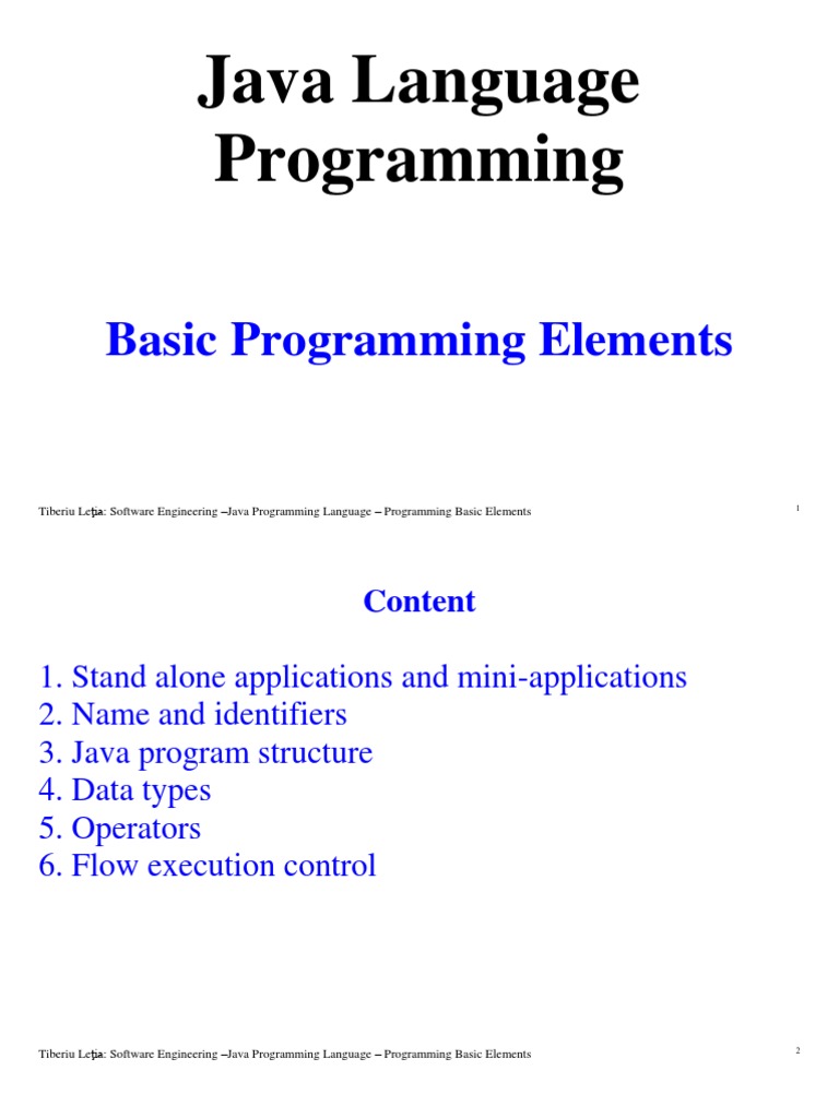 1 BasicElements | PDF | Data Type | Control Flow