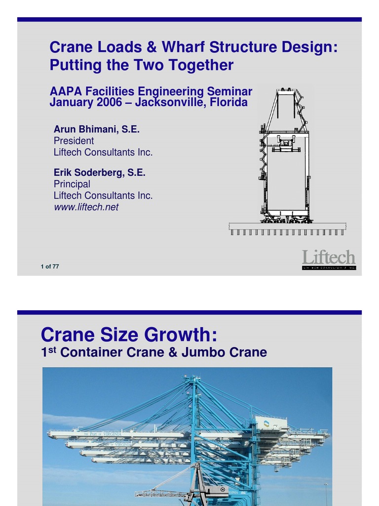 Crane Loads & Wharf Structure Design | PDF | Structural Load | Strength ...