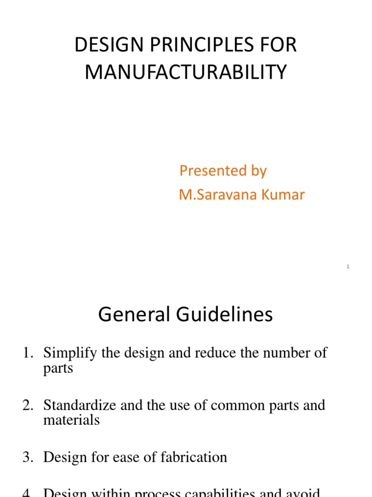 Design Principles For Manufacturability | PDF | Machining | Metal ...