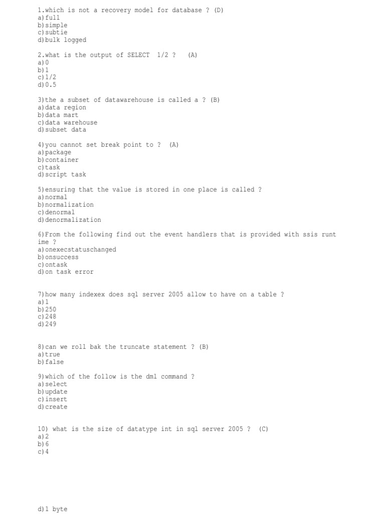 An Accurate Multiple Choice Quiz on SQL Server Integration Services ...