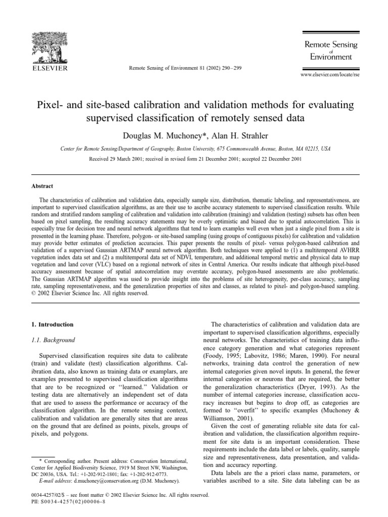 Pixel - and Site-Based Calibration and Validation Methods For ...