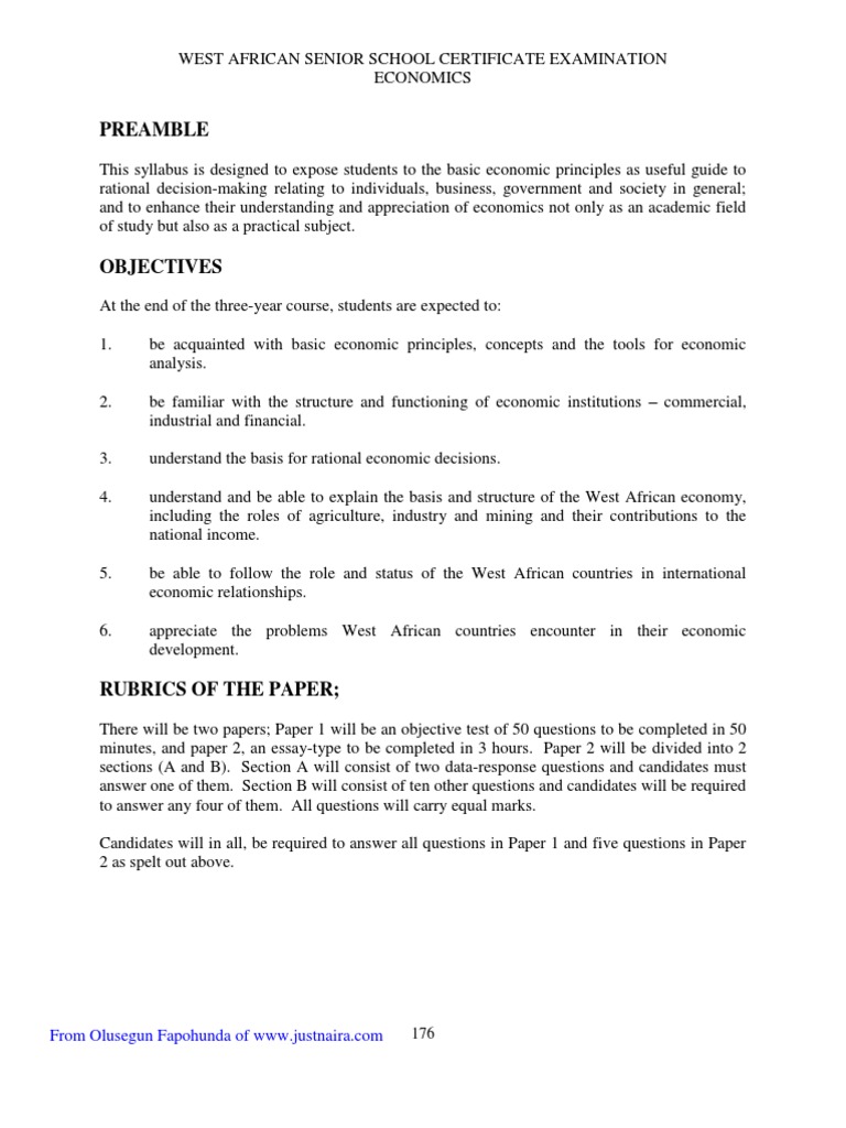 Economics Waec PDF | Download Free PDF | Supply (Economics) | Demand