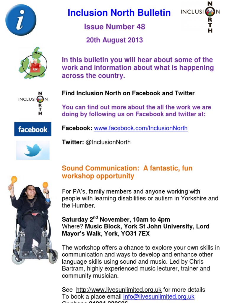 Inclusion North Bulletin 48 | PDF | Autism | Welfare