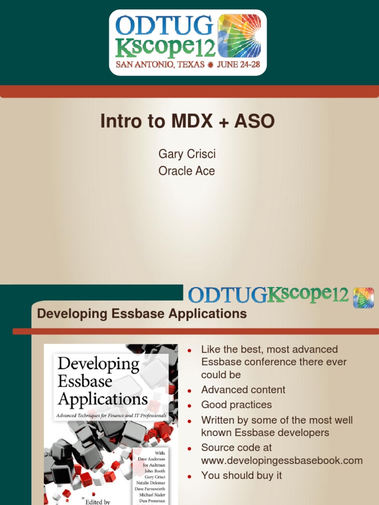 Intro To MDX Aso | PDF | Databases | Digital Technology