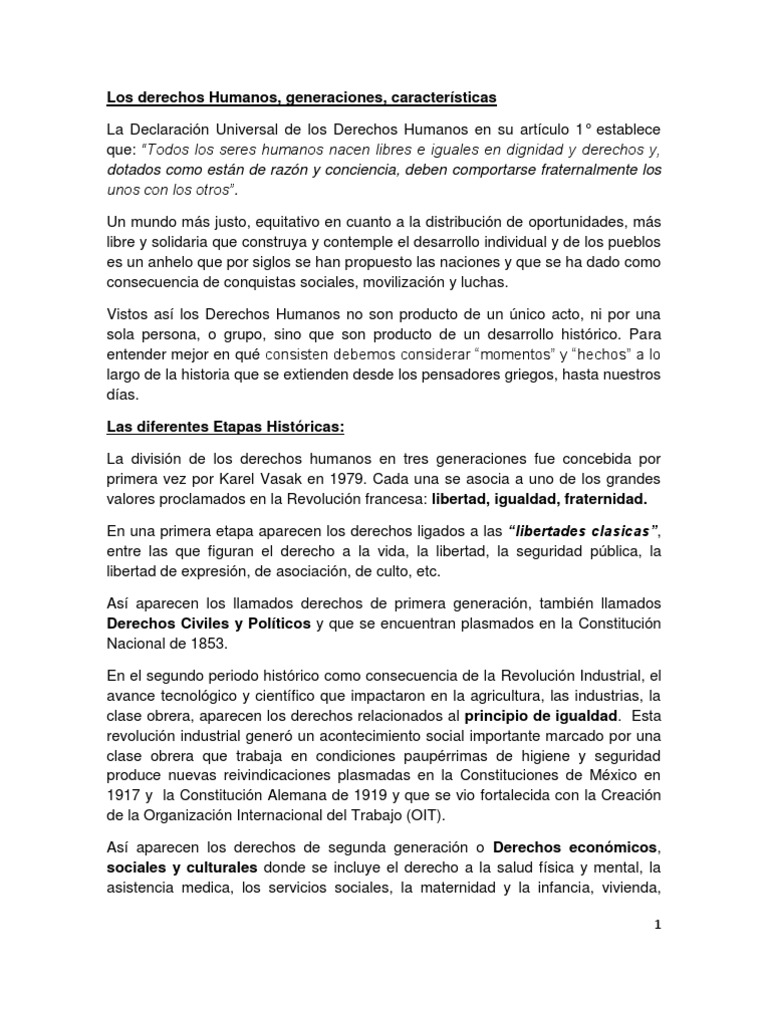 Trabajo Practico Los Derechos Humanos | PDF | Igualdad social ...
