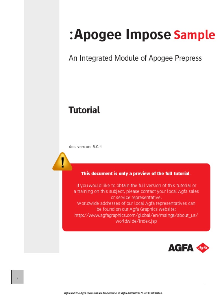 Apogee Prepress 8.0 Impose Tutorial Sample | PDF | Button (Computing) | Control Key