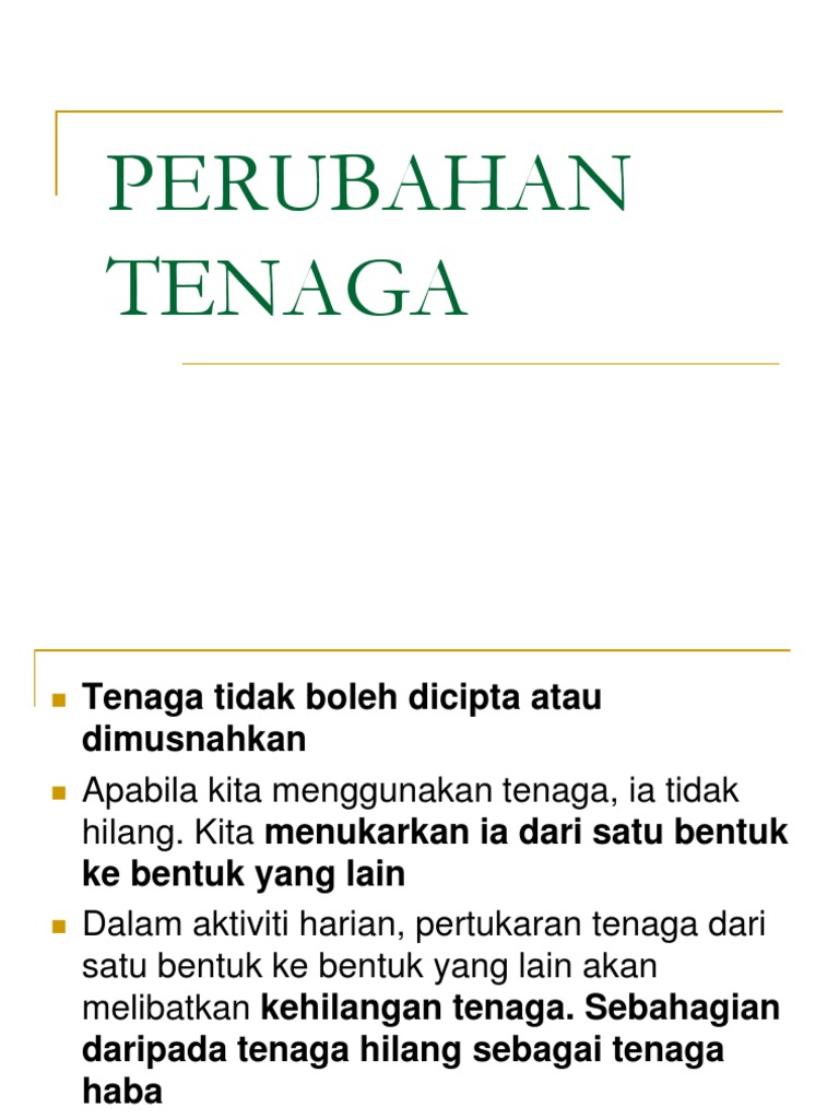 Perubahan Tenaga | PDF