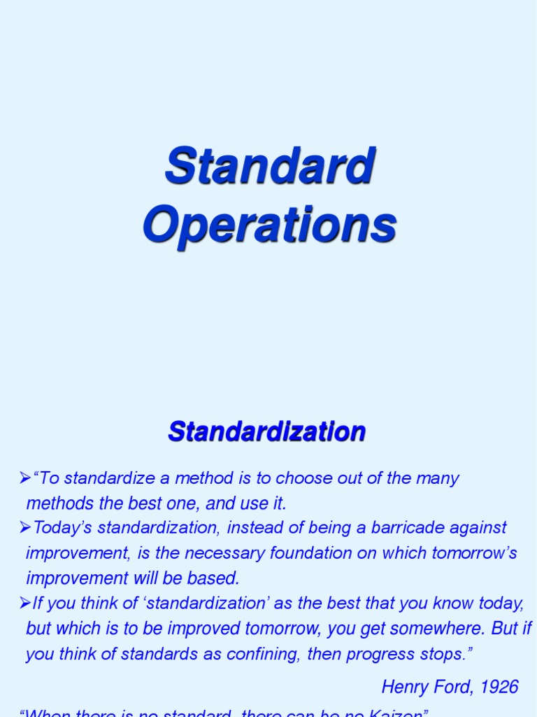Standard Operations | Download Free PDF | Standardization | Lean ...