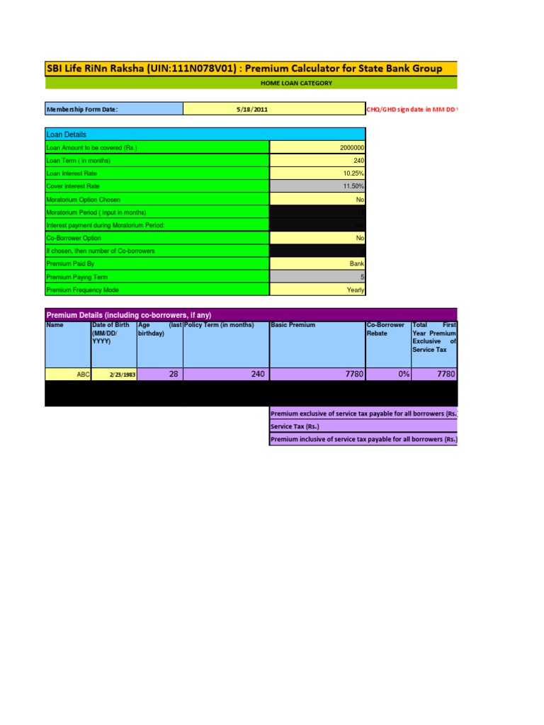 SBI Life RiNn Raksha Premium Calculator: Calculating Premium Details ...