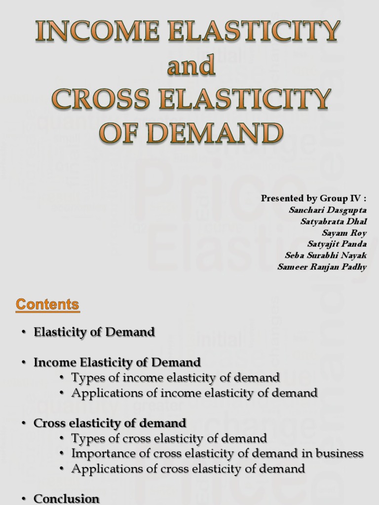 Income and Cross Elasticity of Demand | PDF | Demand | Price Elasticity ...