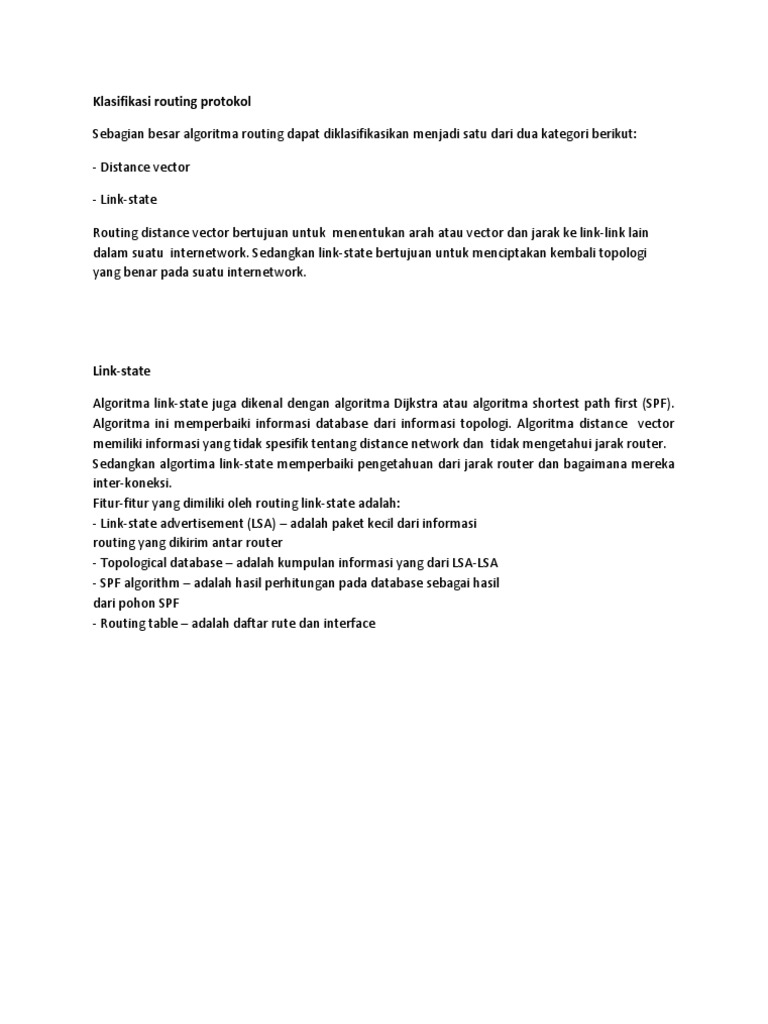 Klasifikasi Routing Protokol | PDF | Sains & Matematika | Teknologi ...