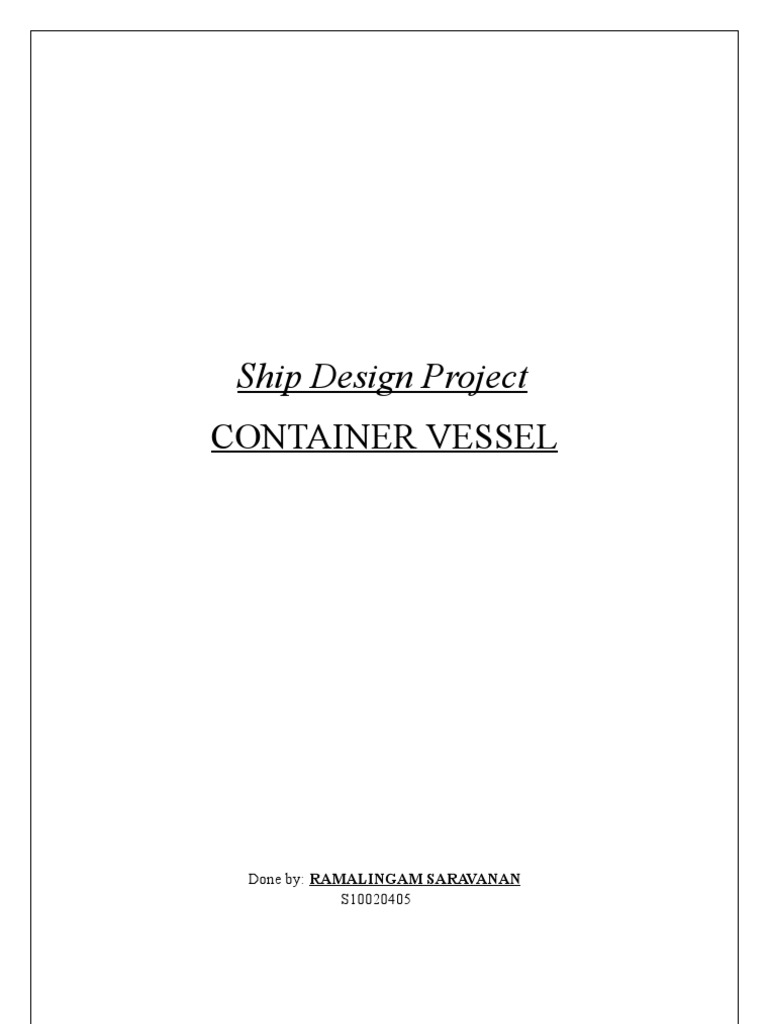 Ship Design Project SARAVANAN | PDF | Ton | Ships