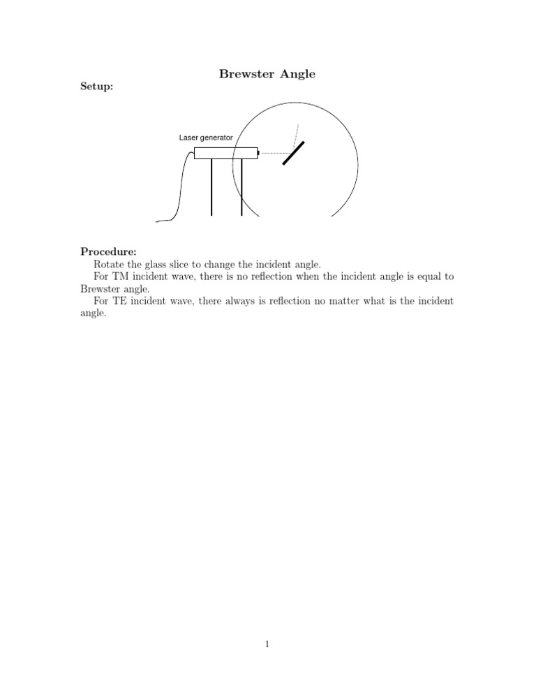 Brewster Angle | PDF | Teaching Methods & Materials
