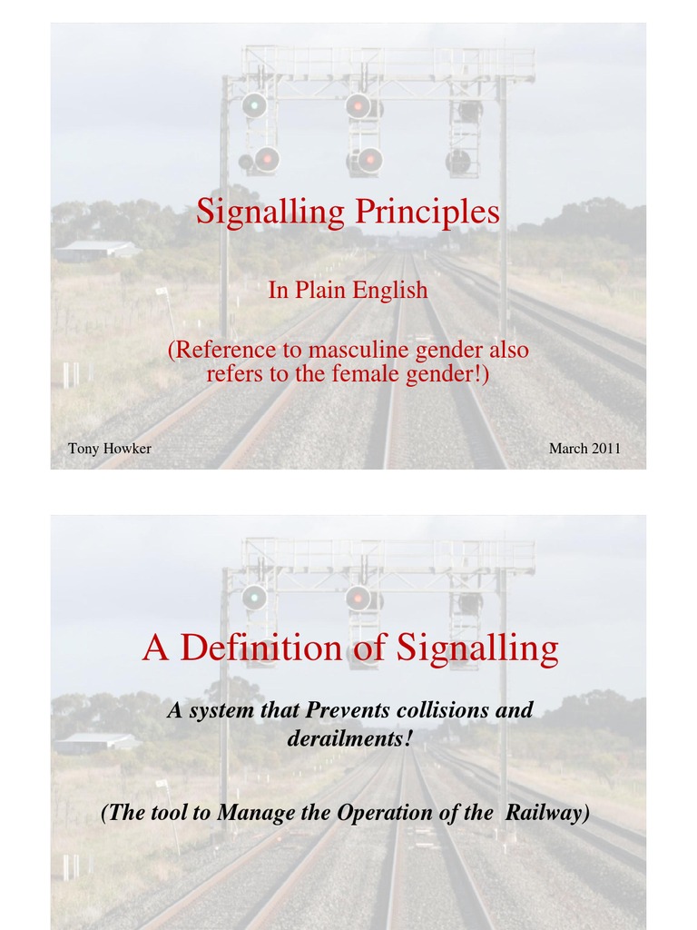 Signalling Principles | PDF | Transport Safety | Land Transport