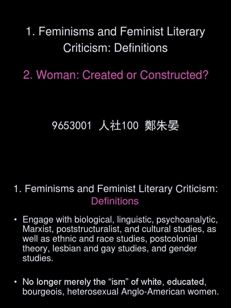 Feminisms and Feminist Literary Criticism Definitions | PDF | Feminism ...