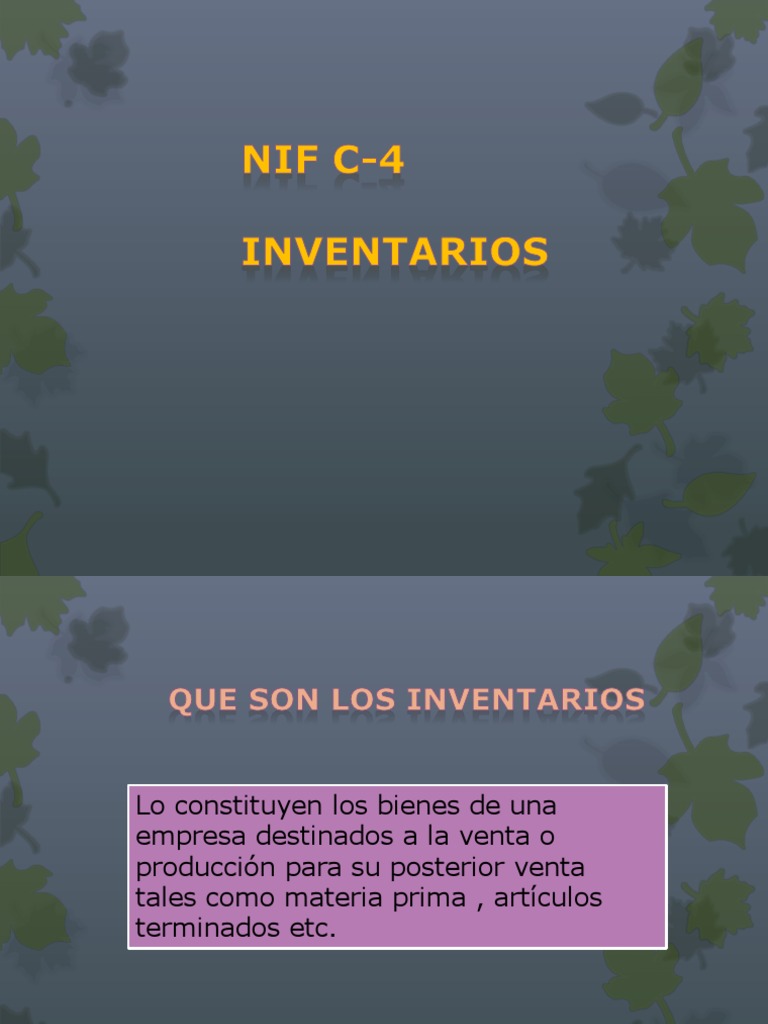 Nif c-4 | PDF | Costo | Inventario